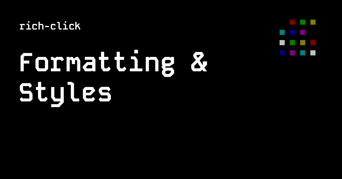 Formatting And Styles Rich Click 3060
