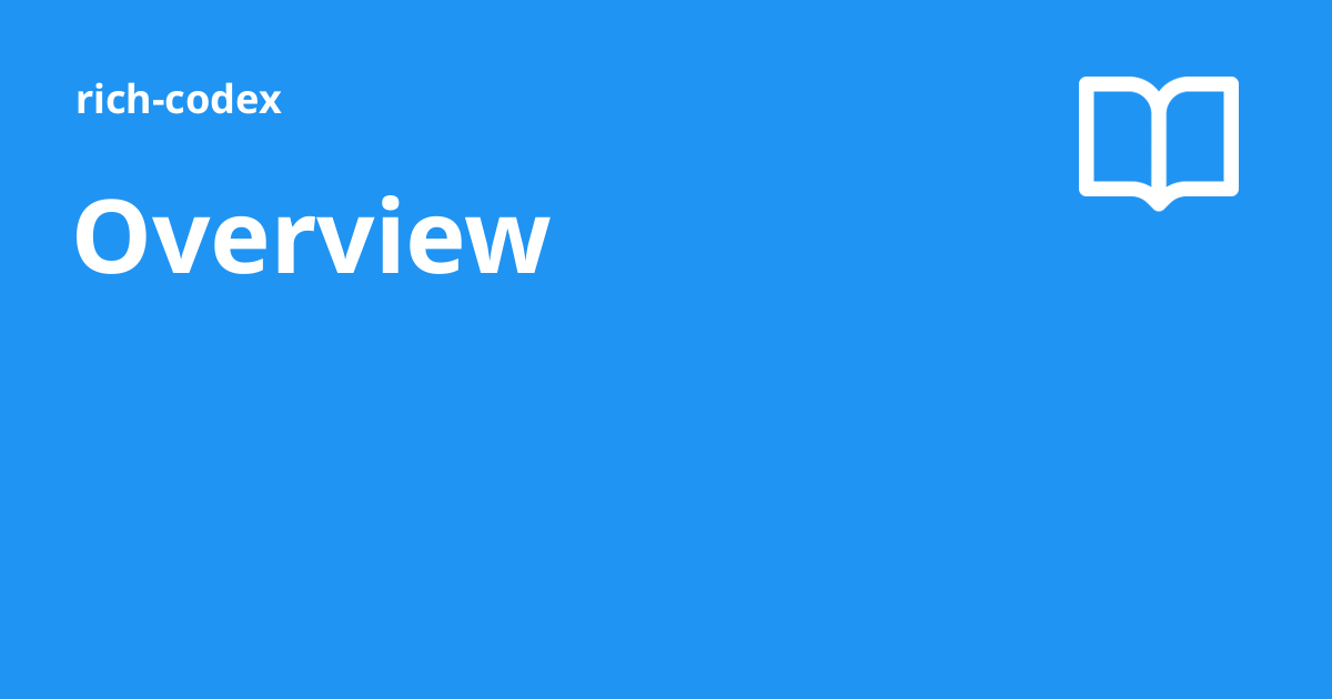 Overview - rich-codex