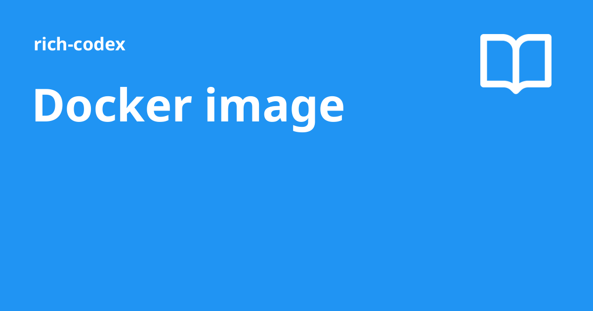 Docker image - rich-codex